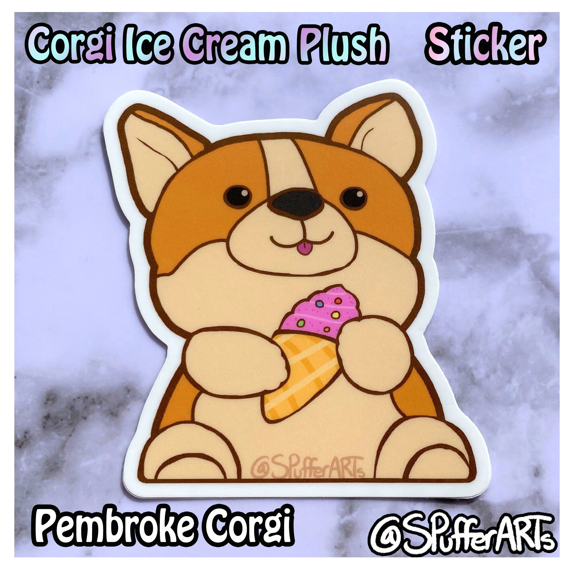 Corgi Ice Cream Plush Vinyl Stickers - Etsy.de