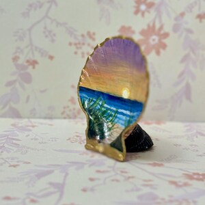 Hand-painted Path to the Beach at Sunset on a Real Shell Ready to ...