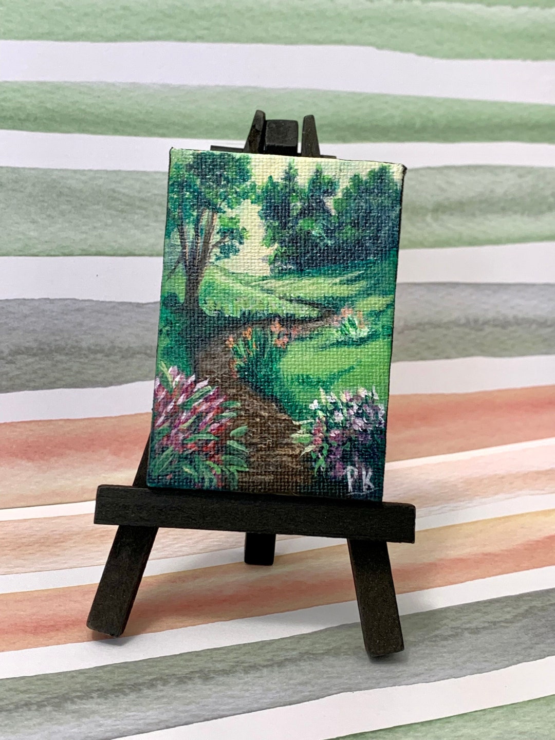 Original Small Acrylic Painting on Canvas With FREE Display Easel| Walk ...