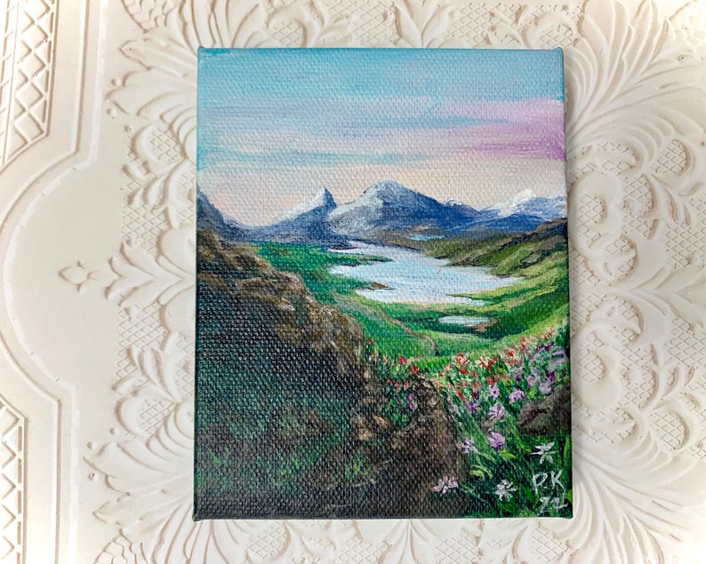 Original Custom Small Acrylic Landscape Painting on Canvas and - Etsy