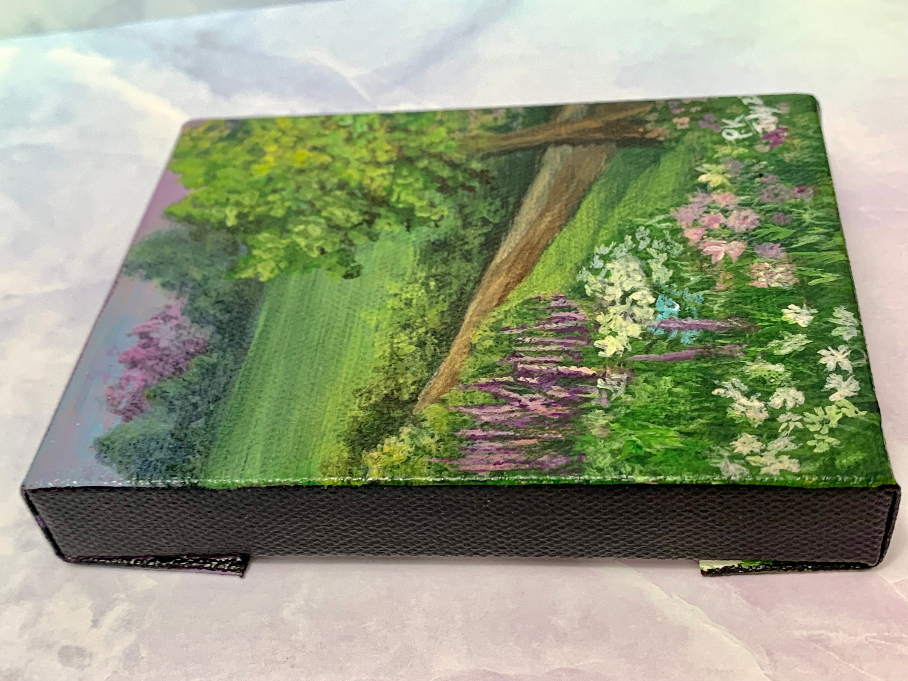 Original Small Acrylic Landscape Painting on Canvas | Path Through a ...