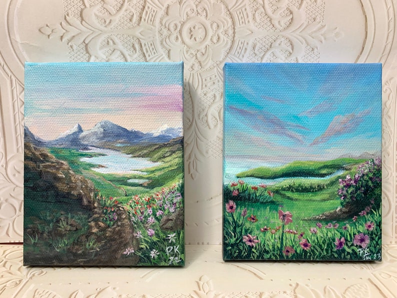 Original Custom Small Acrylic Landscape Painting on Canvas and - Etsy