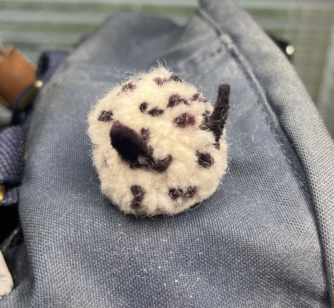 Sea Bunny Puffy Pin Natural Fibers Handmade Pin Puff Ball - Etsy