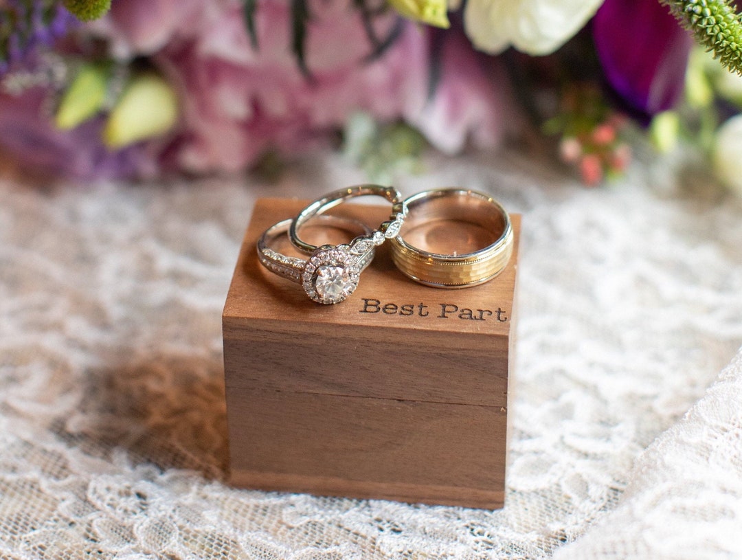 Laser Engraved Wooden Proposal Ring Box, Walnut Wood Design, Engagement ...