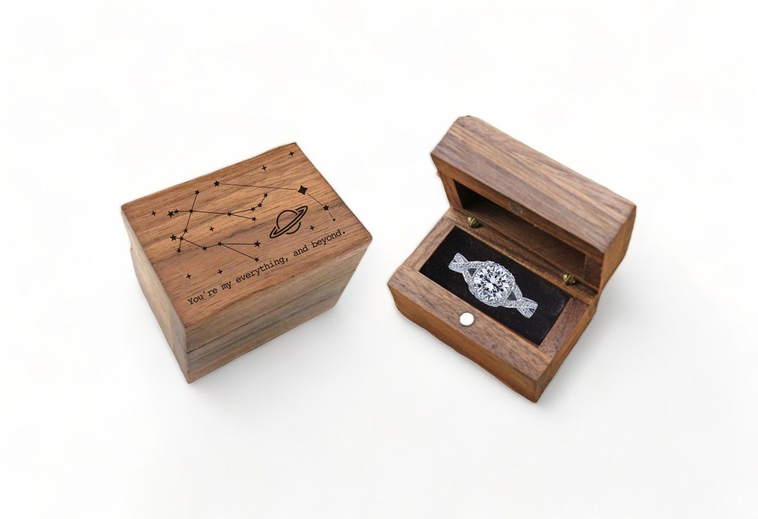 You're My Everything and Beyond Engraved Wooden Proposal Ring Box ...