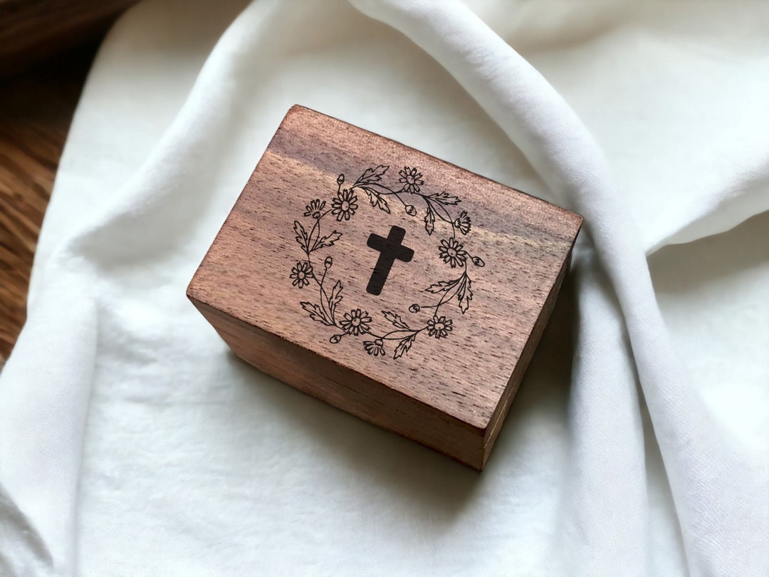 Custom Engraved Rosary Ring Box, Quality Walnut Wood Design, Perfect ...