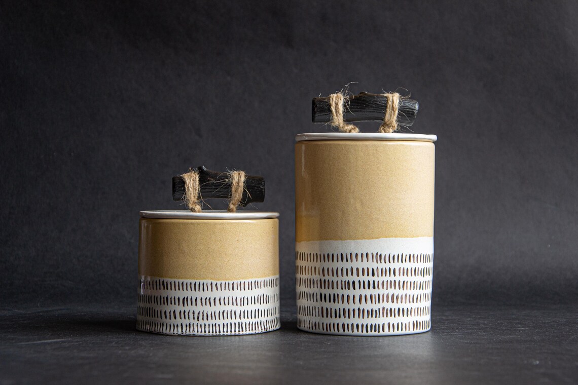 Ceramic Kitchen Storage Canister or Sugar Bowl: Handmade Unique Present ...