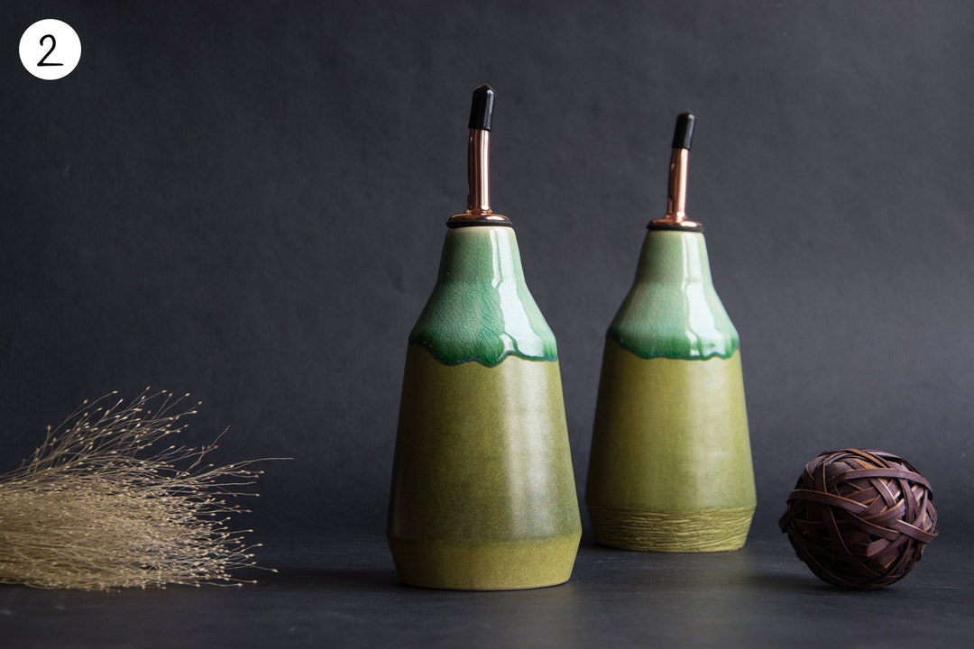 Ceramic Olive Oil Dispenser for Kitchen Oil Cruet Olive Oil Bottle ...