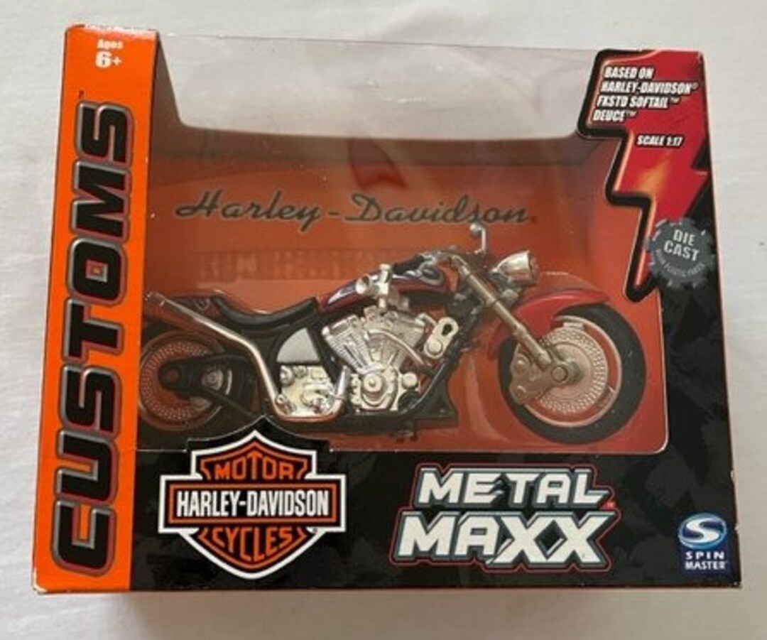 Vintage Harley Davidson Custom Collectibles Motorcycle - Die Cast - 1: ...