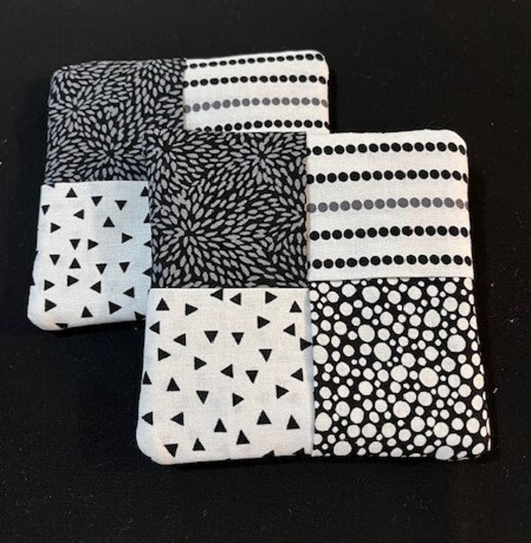 Quilted Fabric/patchwork Coffee or Beverage Coasters set of 2 ...