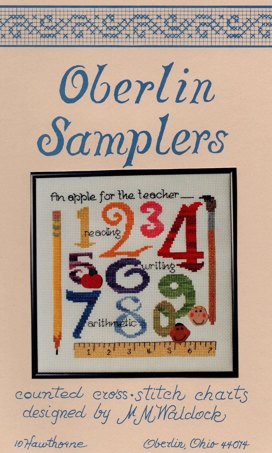 Oberlin Samplers "apple for the Teacher" - Designed by MM Waldock ...