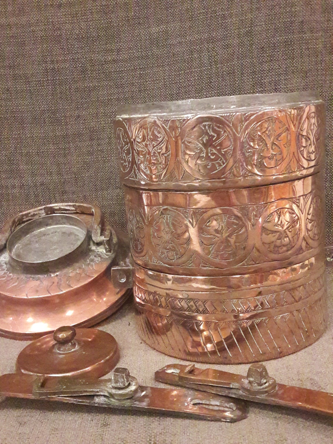 Antique Oriental Container Hand Made of Heavy Copper Finely - Etsy