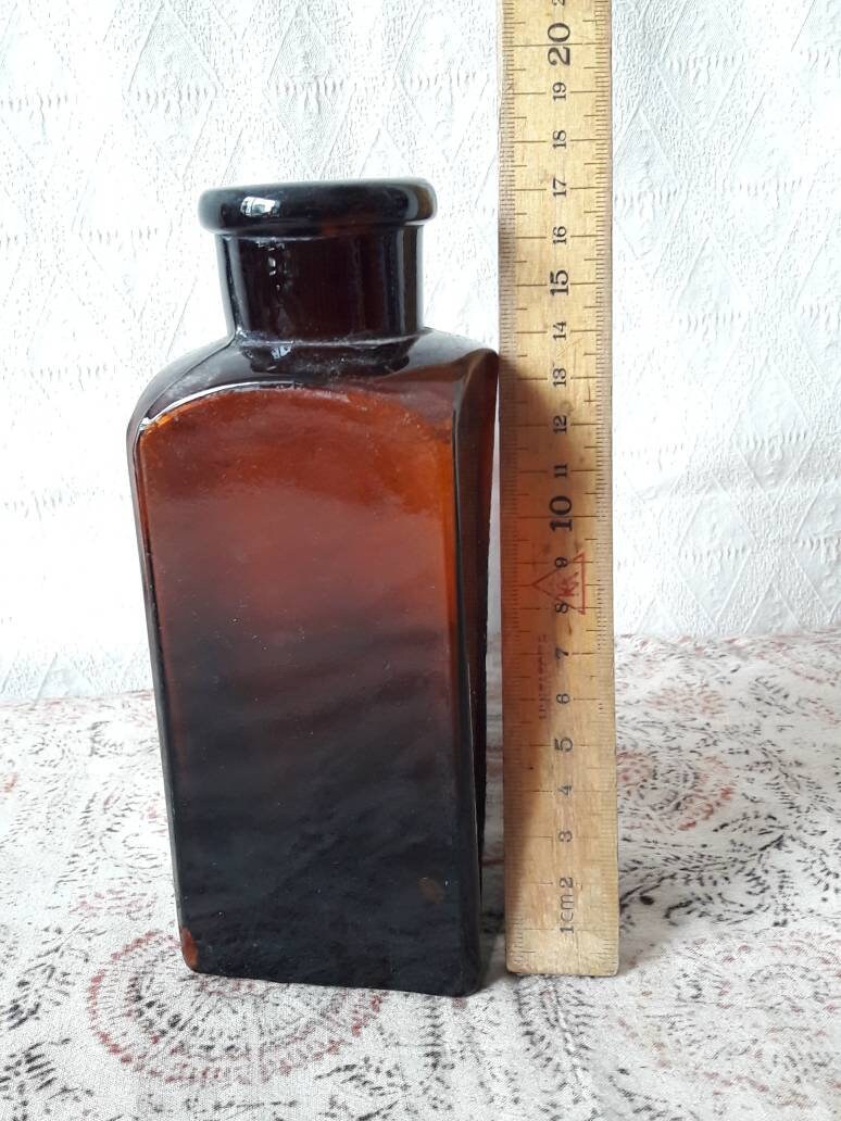 Bottle Handmade of Brown Glass, of Square Section, - Etsy