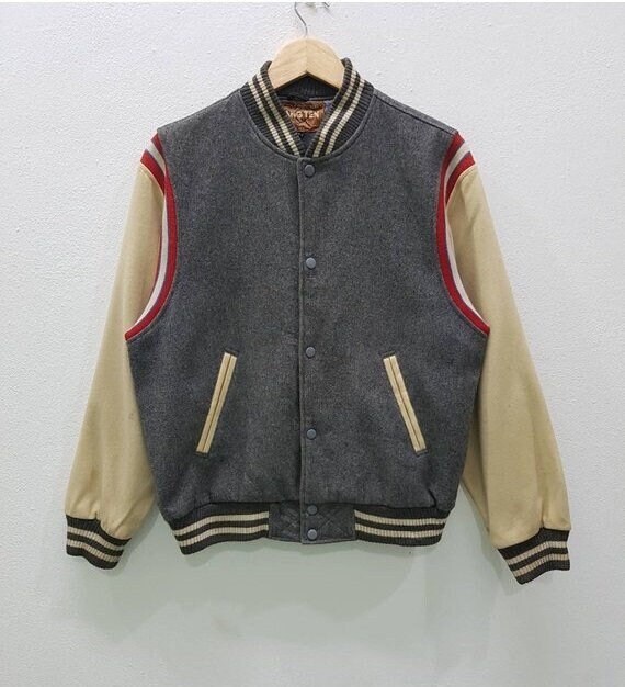 Vintage Hang Ten Bomber Jacket Dual Pocket Nice Design Snap | Etsy