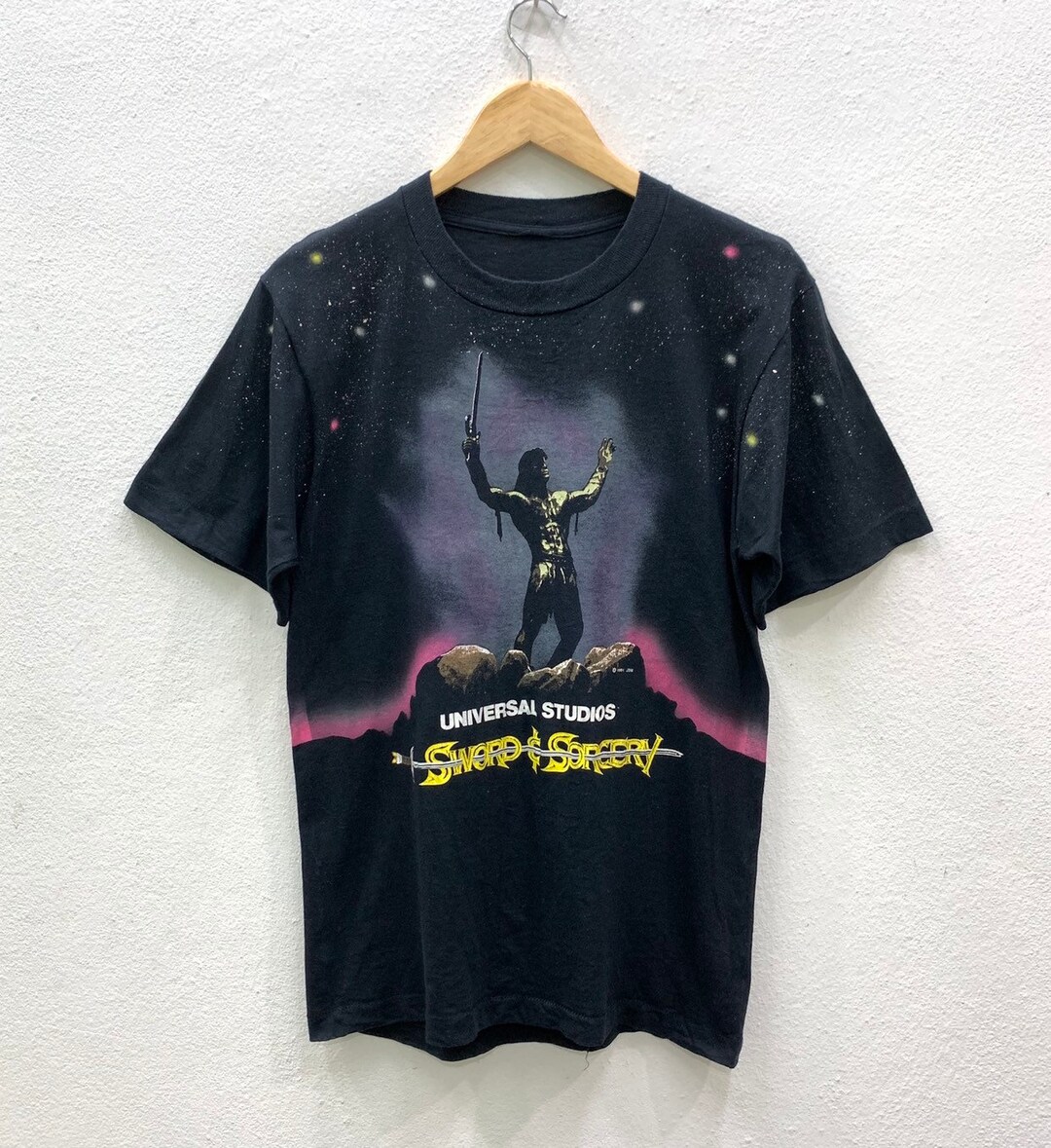 RARE!!! Vintage 90s Universal Studios Sword & Sorcery Film Movie T ...