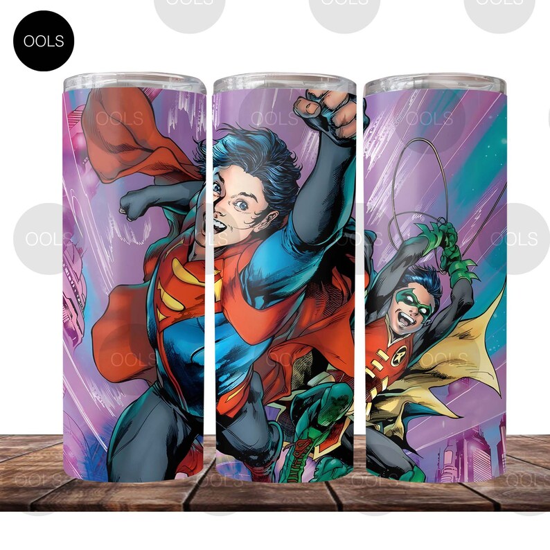 50 Hero Tumbler Bundle, Superman Tumbler 20oz Skinny Sublimation ...