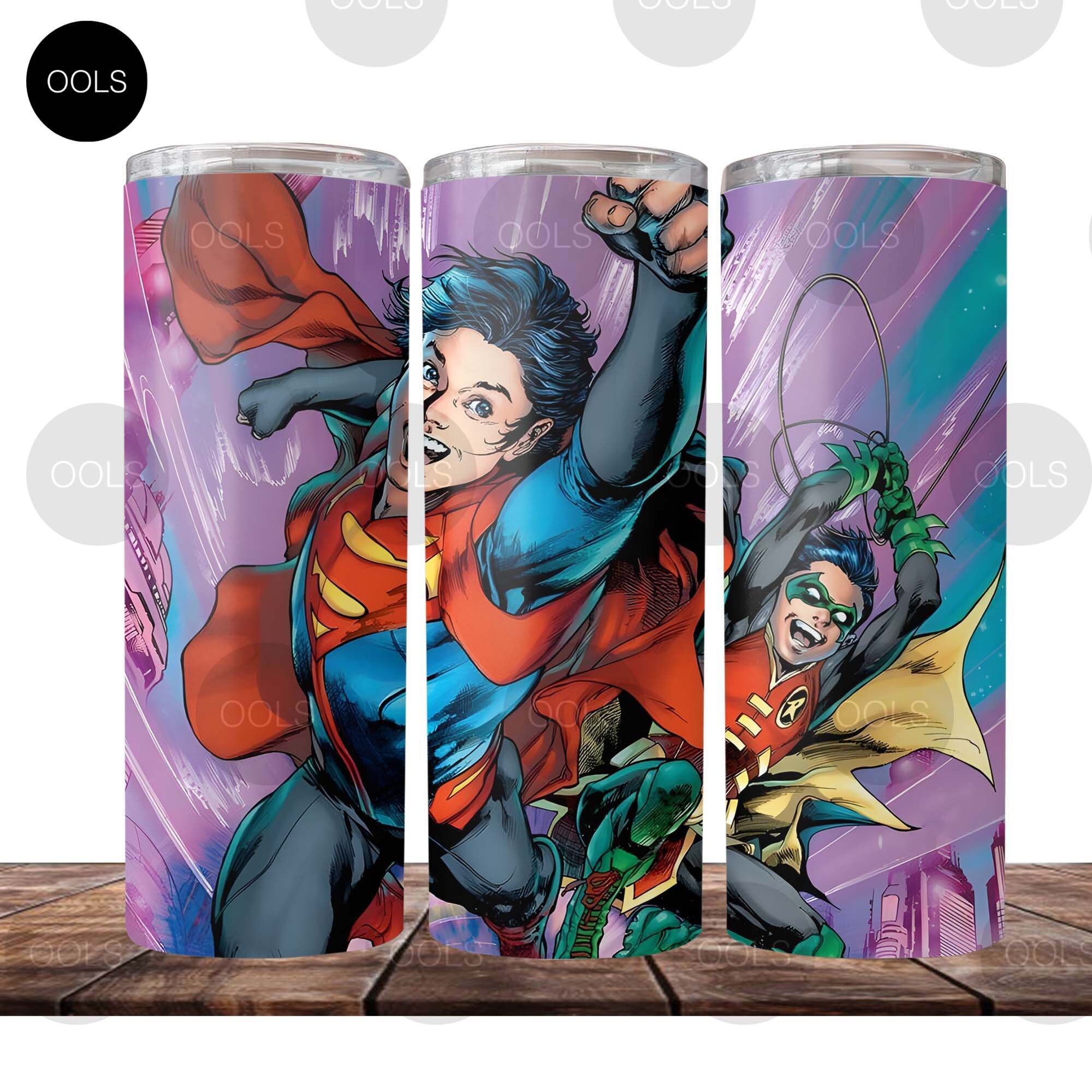 50 Hero Tumbler Bundle, Superman Tumbler 20oz Skinny Sublimation ...