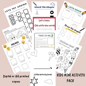 MINI KIDS Activity Pack Kids Printables Childrens - Etsy Canada