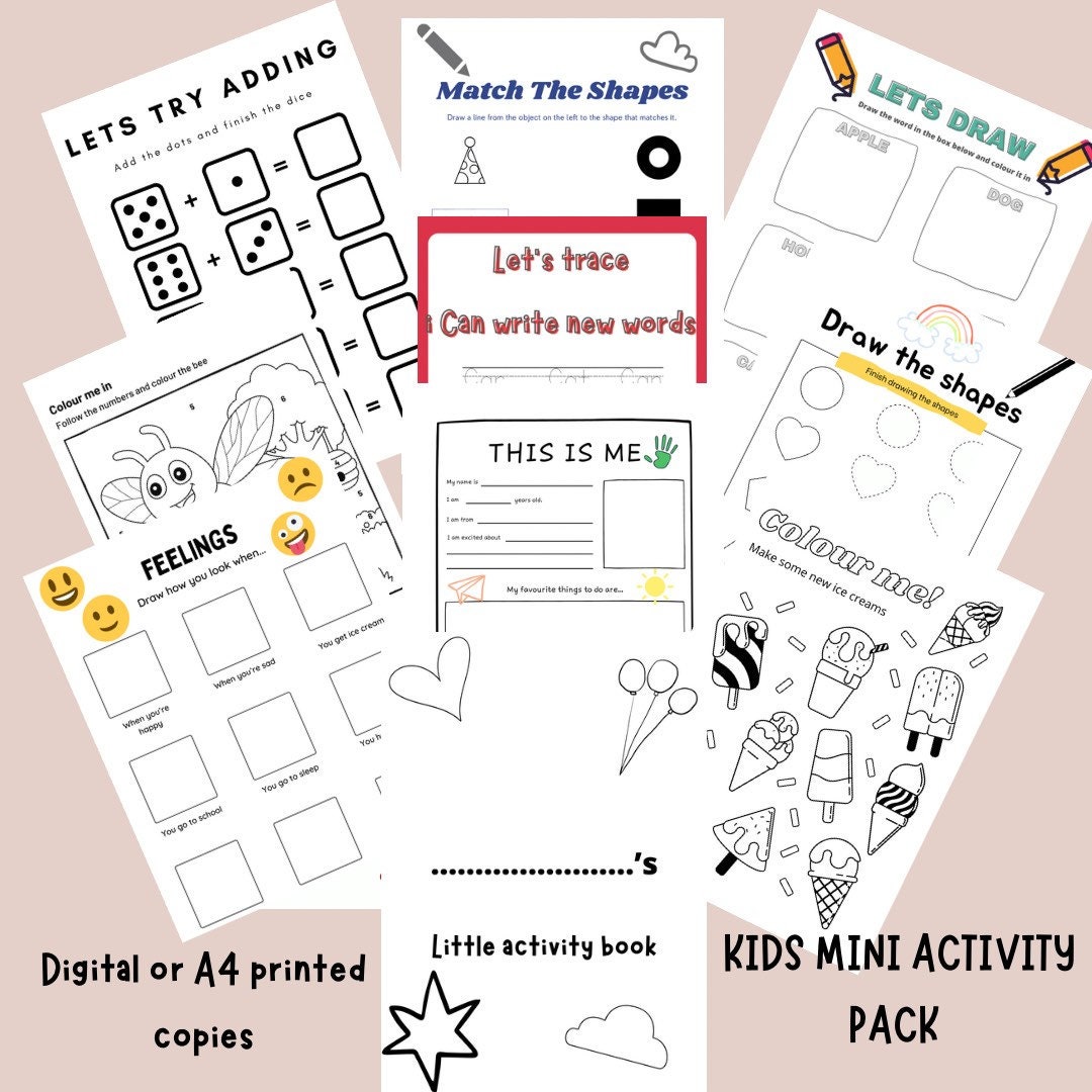 MINI KIDS Activity Pack Kids Printables Childrens - Etsy Canada