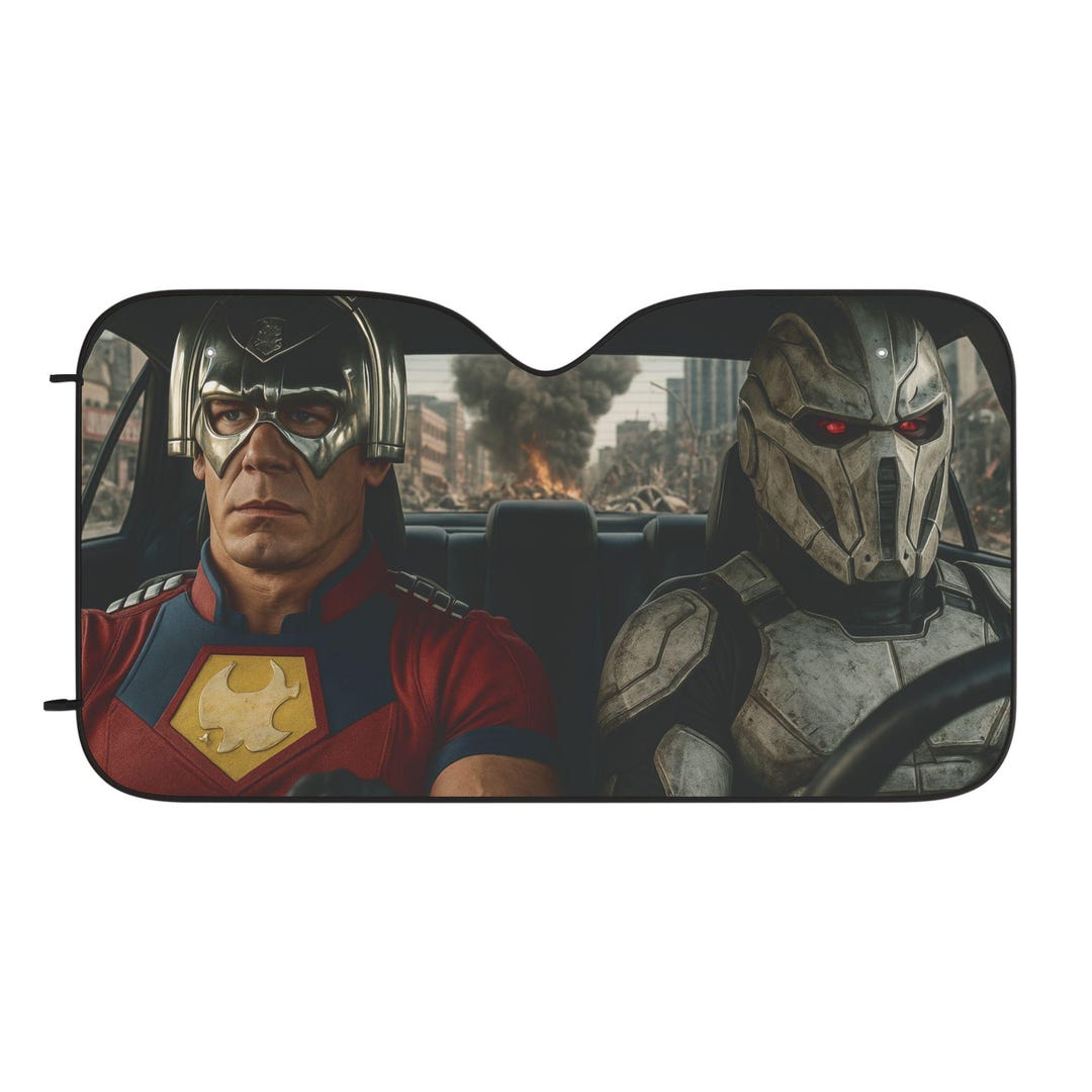 Comic Style Superhero Vs Villain Car Sun Visor Action Movie Inspired ...