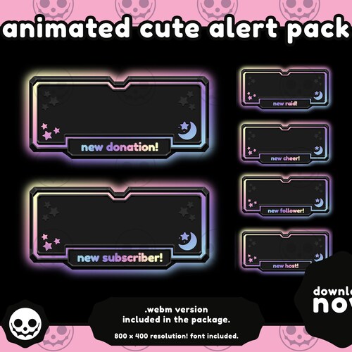 Animated Cute Streamer Alert Pack for Twitch / Rgb / Color - Etsy