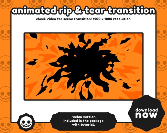 Animated Rip & Tear Transition for Twitch / Pastel / Minimal / - Etsy