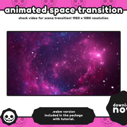 Animated Pink & Blue Space Scene Transition for Twitch / - Etsy