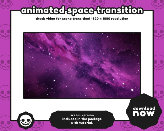 Animated Purple Space Scene Transition for Twitch / Minimal / | Etsy