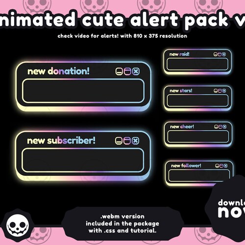 Animated Cute Streamer Alert Pack for Twitch / Rgb / Color - Etsy