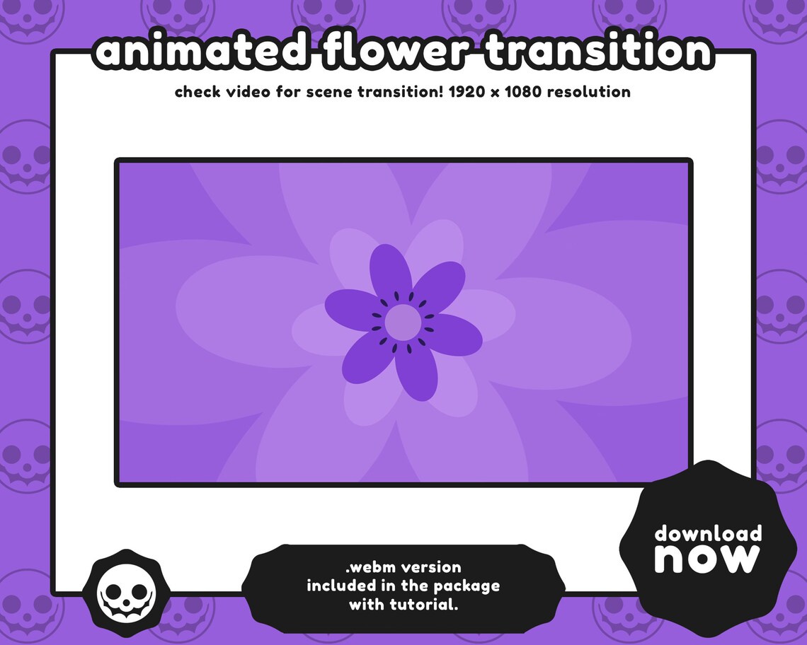 Animated Flower Scene Transition for Twitch / Cute / Purple / - Etsy