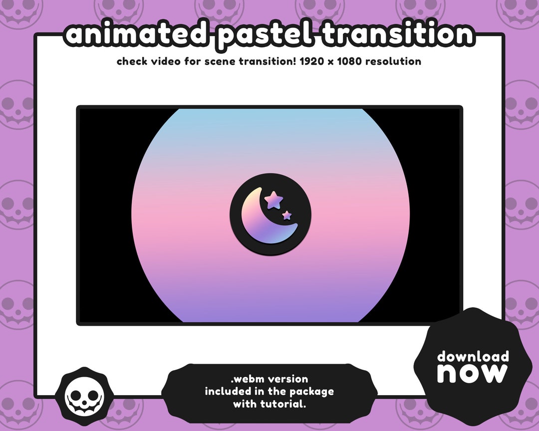 Animated Star & Moon Scene Transition for Twitch / Pastel / - Etsy