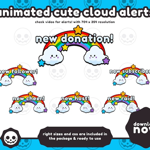 Animated Cute Streamer Alert Pack for Twitch / Rgb / Color - Etsy