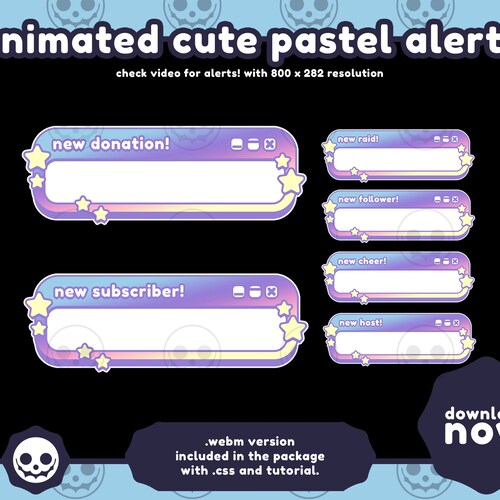 Animated Cute Streamer Alert Pack for Twitch / Rgb / Color - Etsy