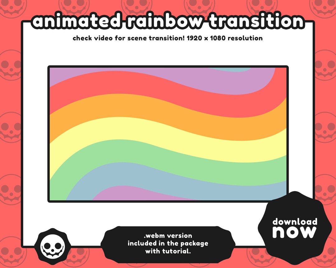 Animated Curved Rainbow Transition for Twitch / Pastel / - Etsy