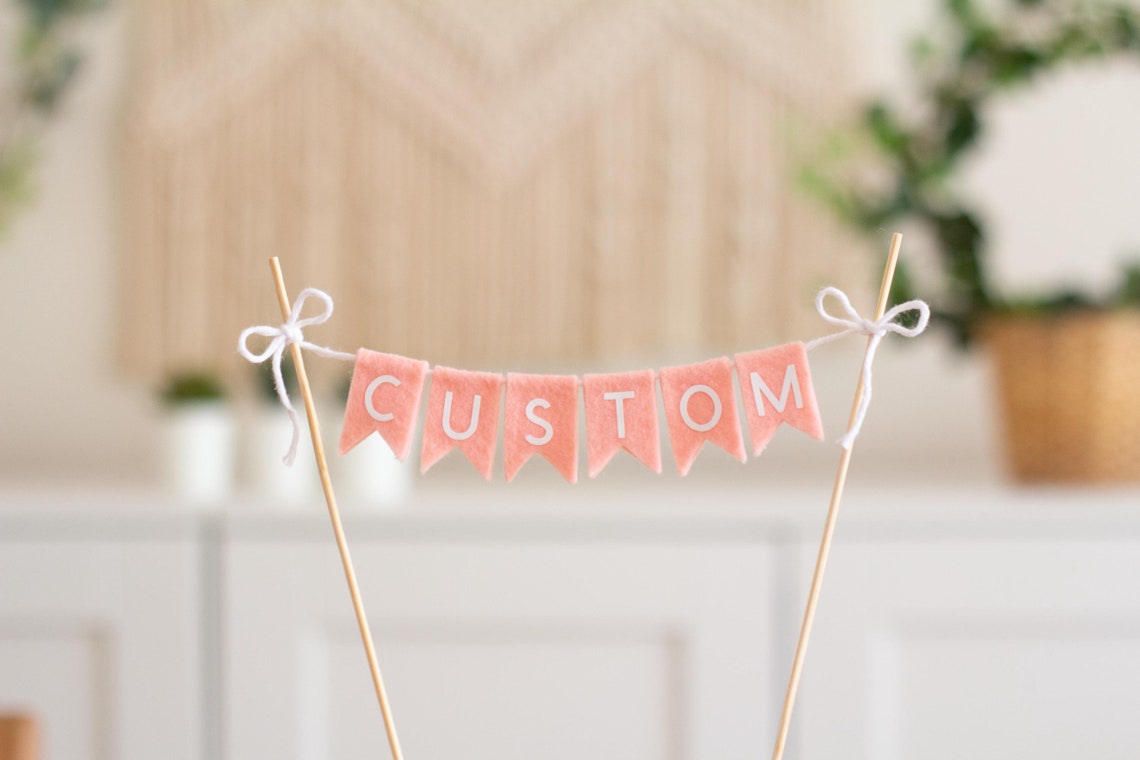 Personalized Bunting Cake Topper - Custom Name Flag Cake Banner in ...