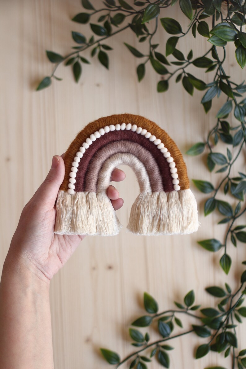 Small Macrame Rainbow Wall Hanging Rainbow for Nursery Earth | Etsy