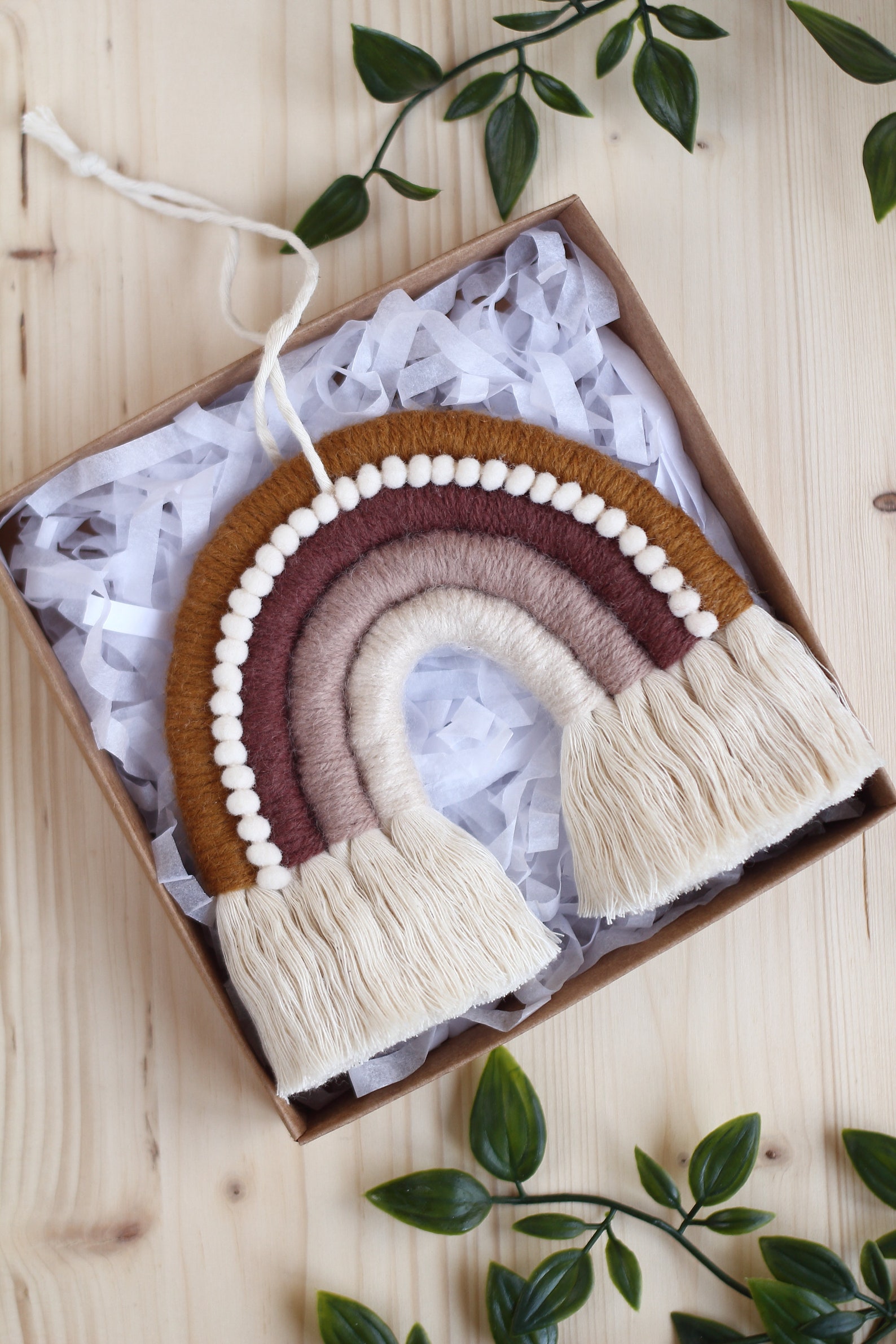 Small Macrame Rainbow Wall Hanging Rainbow for Nursery Earth | Etsy