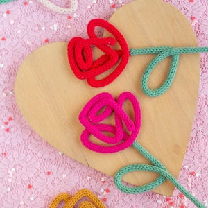 Knitted Wire Flower Tricotin Flower Decor Custom Valentine' S Day Gift ...