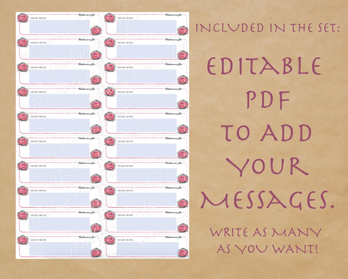 PRINTABLE Love Notes to My Mom 365 Messages Quotes Cards | Etsy