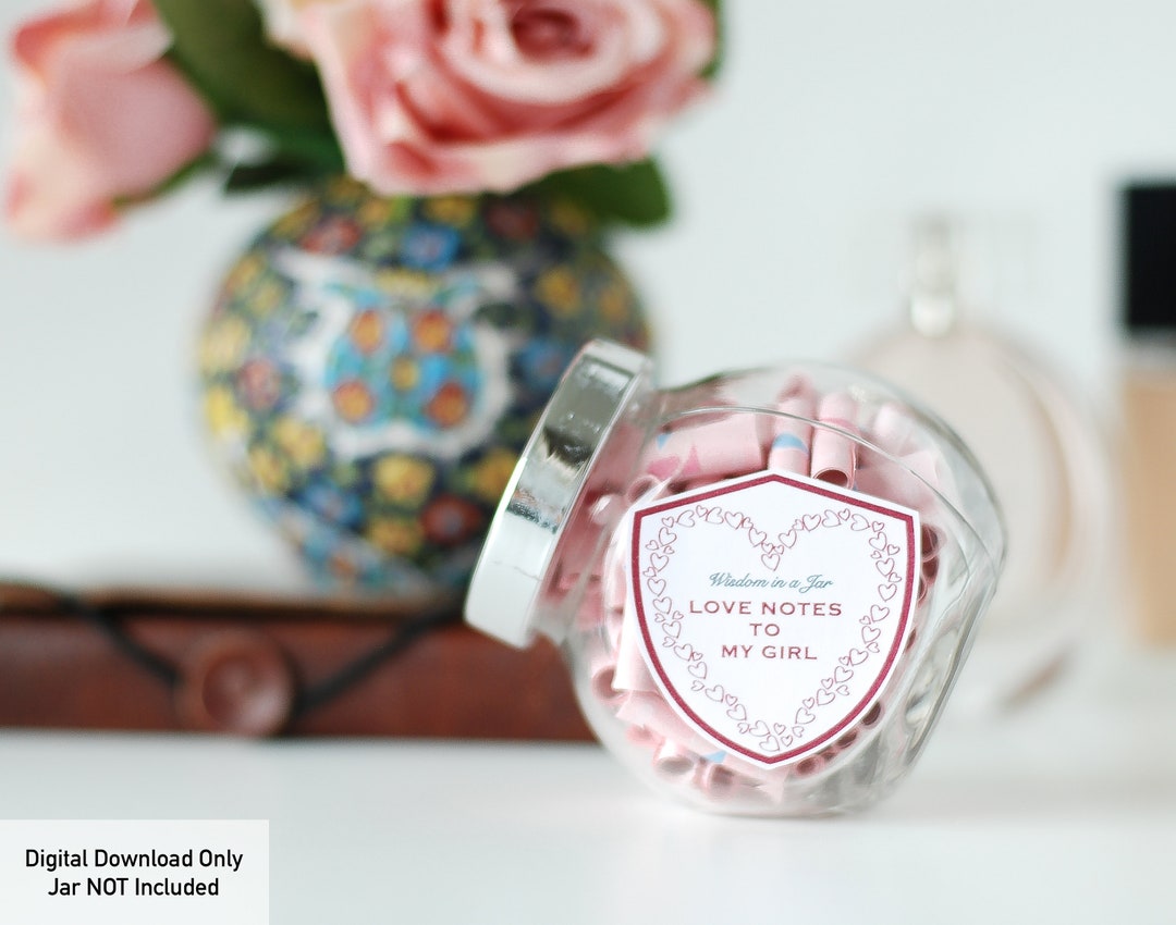 PRINTABLE Romantic Love Notes to My Girl - 365 Messages, 12 Jar Labels ...