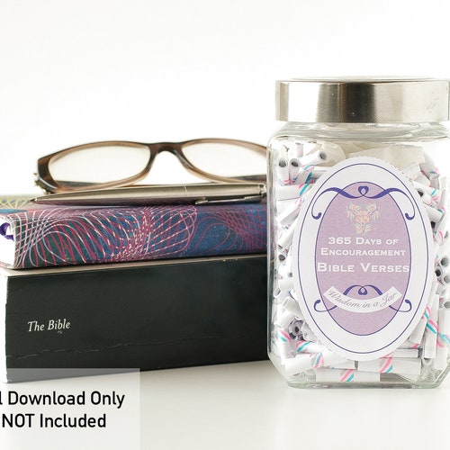 PRINTABLE 365 Bible Verses of Encouragement for Jar Gift - Etsy
