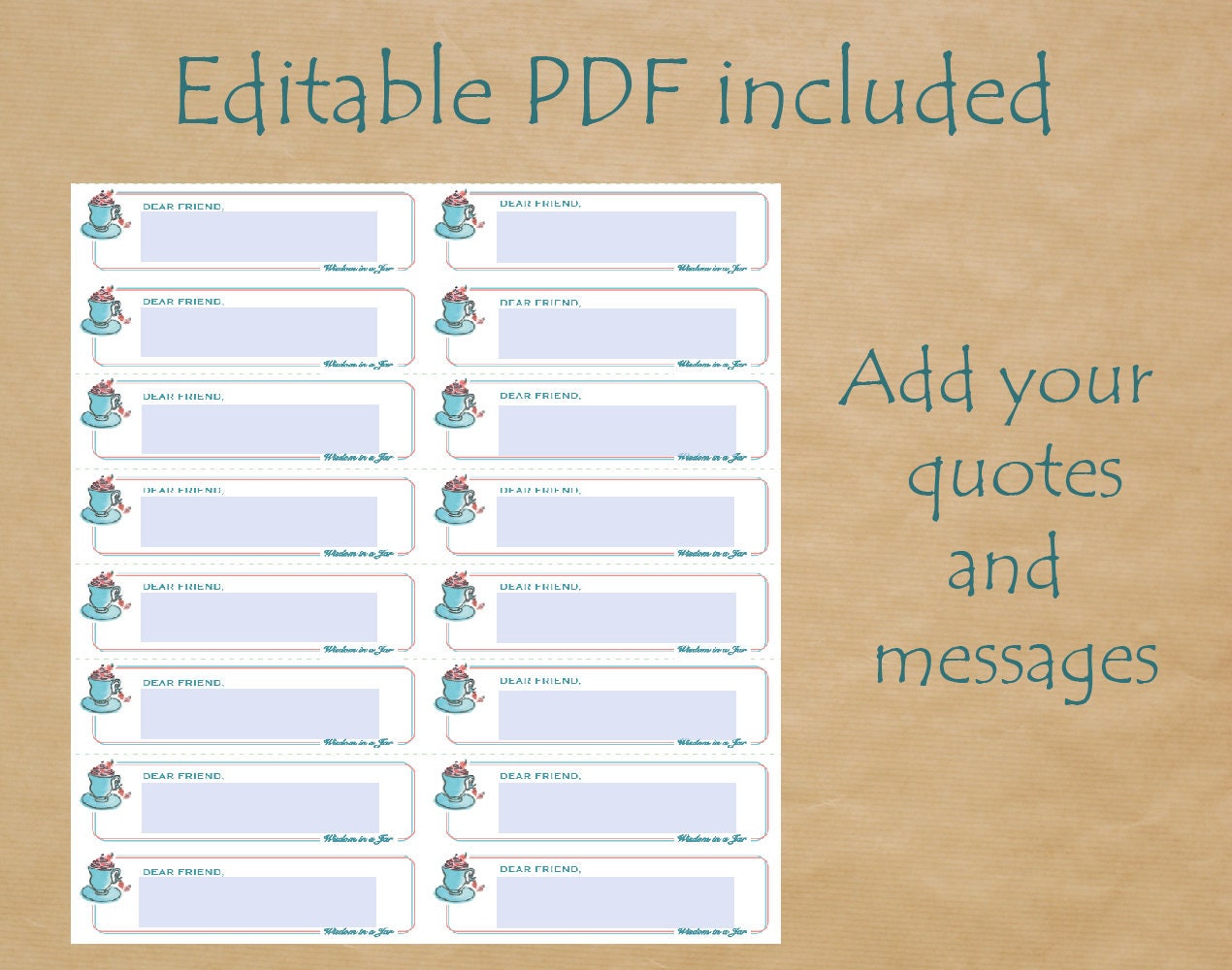 PRINTABLE 365 Quotes for Wisdom Jar in an Original Watercolour Cup ...