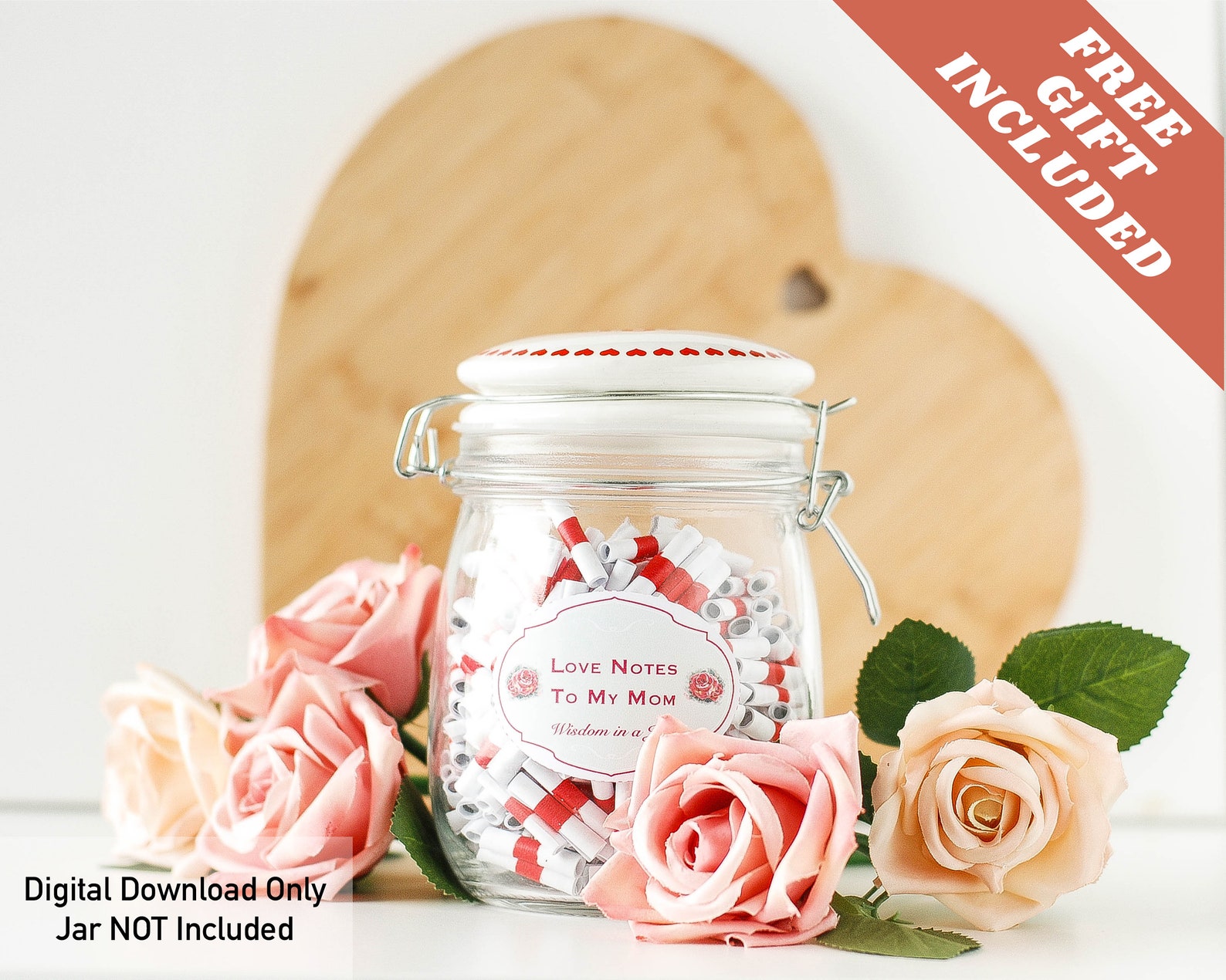 PRINTABLE Love Notes to My Mom - 365 Messages Quotes Cards, Jar Labels ...