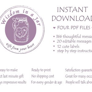 PRINTABLE Happiness Challenge 365 Messages for Jar & Labels, DIY ...