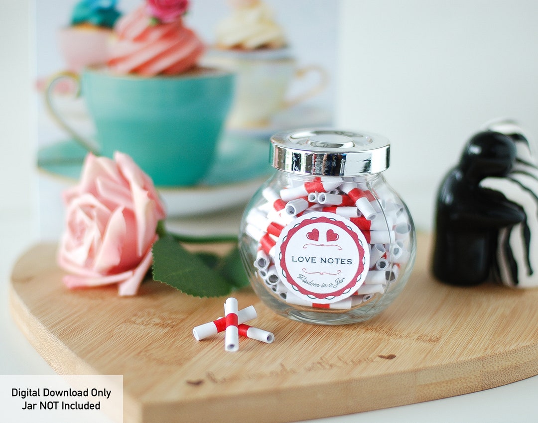 PRINTABLE Romantic Love Notes - 365 Messages, 12 Jar Labels & Editable ...