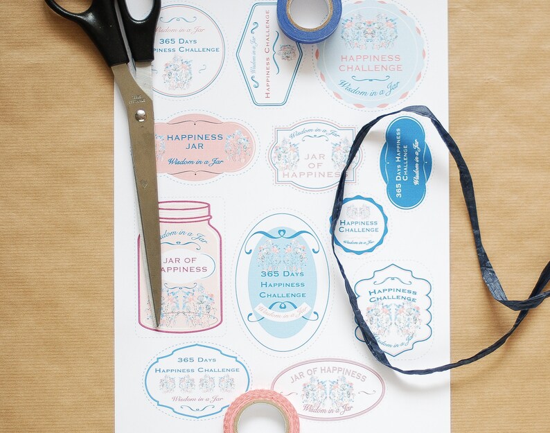 PRINTABLE Daily Happiness Challenge, Messages Quotes for Jar, Jar ...