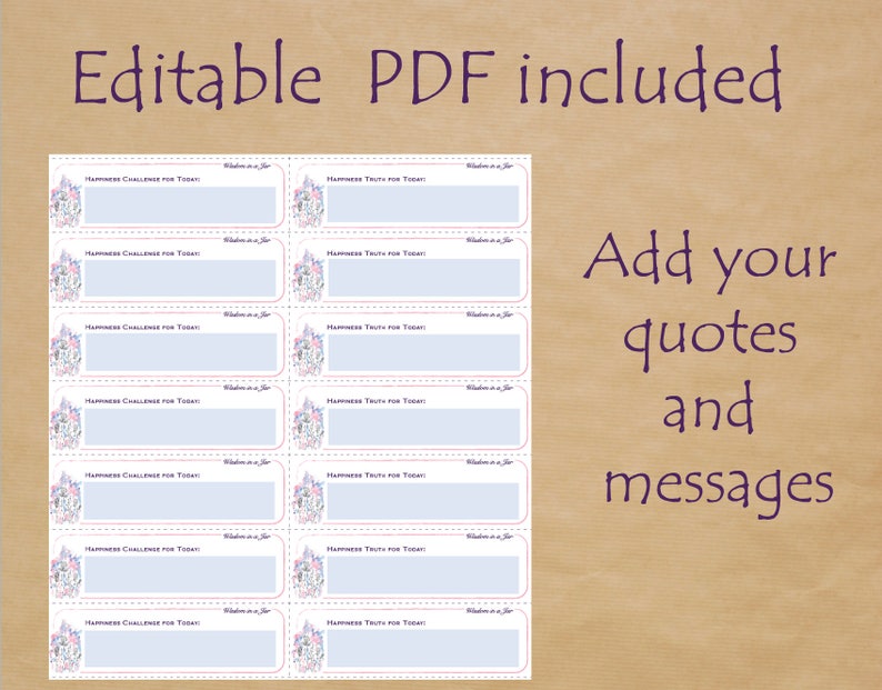 PRINTABLE Daily Happiness Challenge, Messages Quotes for Jar, Jar ...