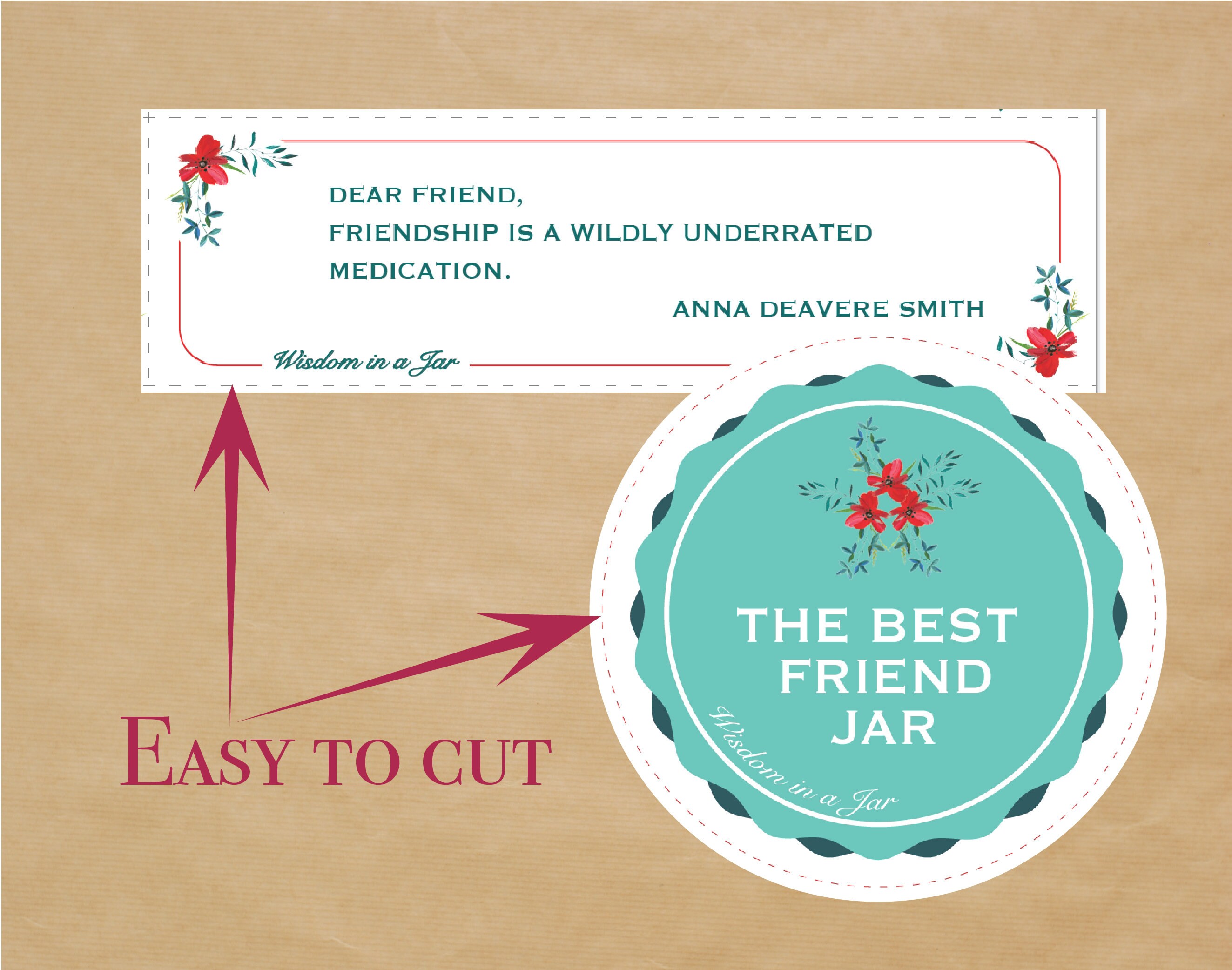 PRINTABLE 365 Quotes for Friendship Jar, Message to Best Friend, DIY ...