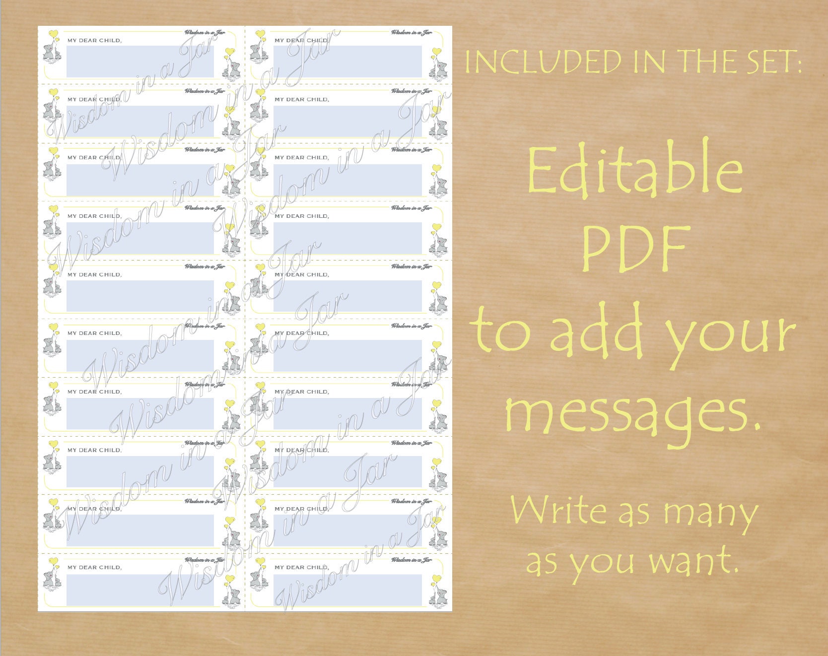 PRINTABLE Parenting Love Notes to Child 365 messages 12 jar | Etsy