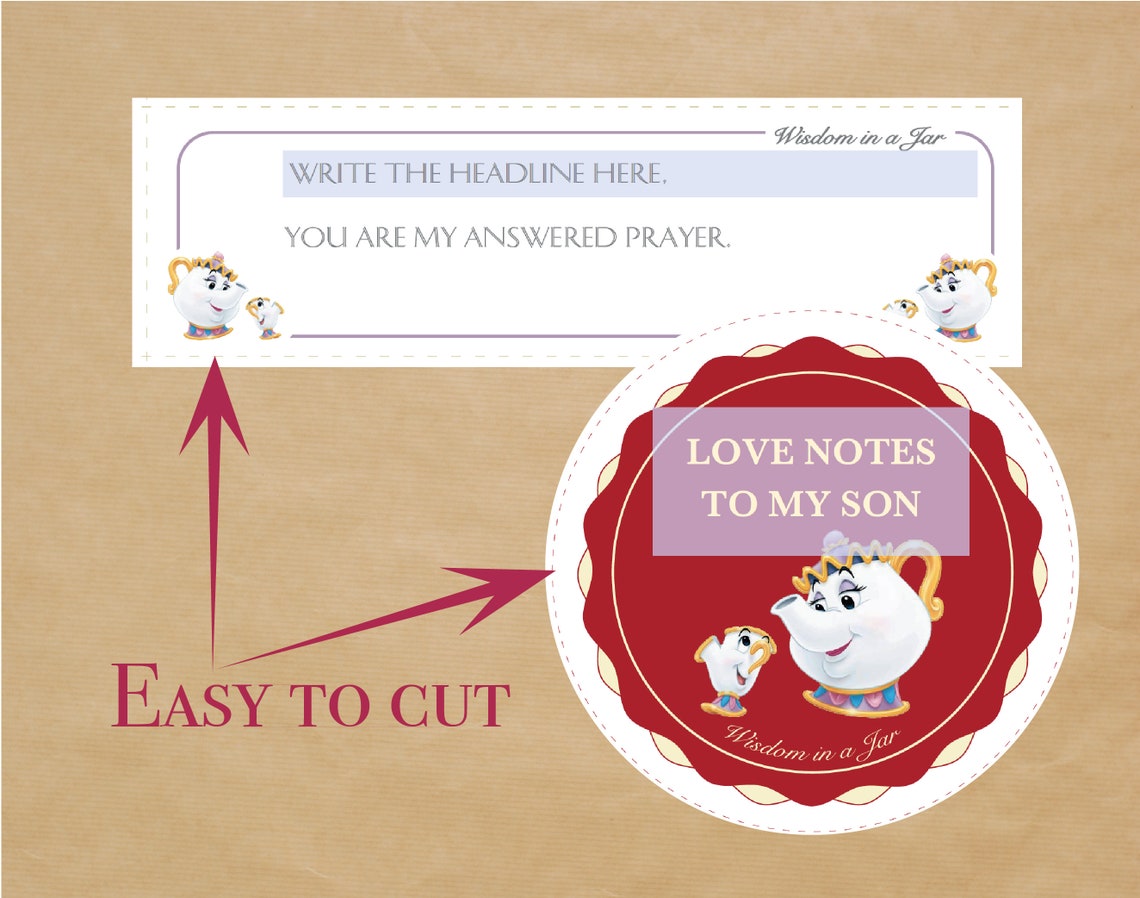 PRINTABLE Personalised Love Notes to Children Messages for a | Etsy